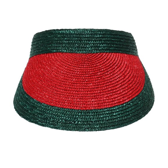 Gucci | Accessories | Gucci Manuel Straw Visor In Green | Poshmark